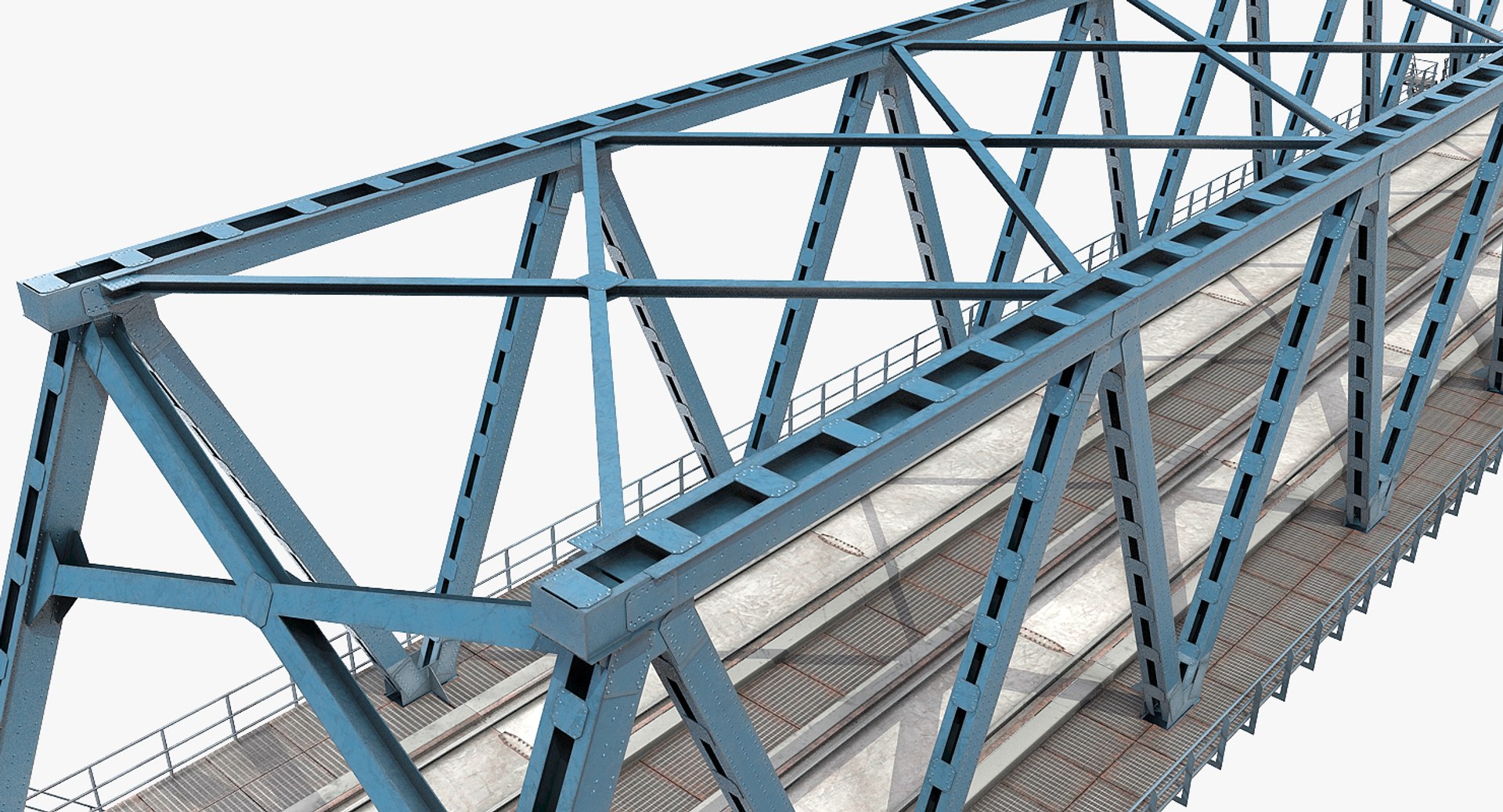 3D Model Old Railway Bridge Rails - TurboSquid 1402871