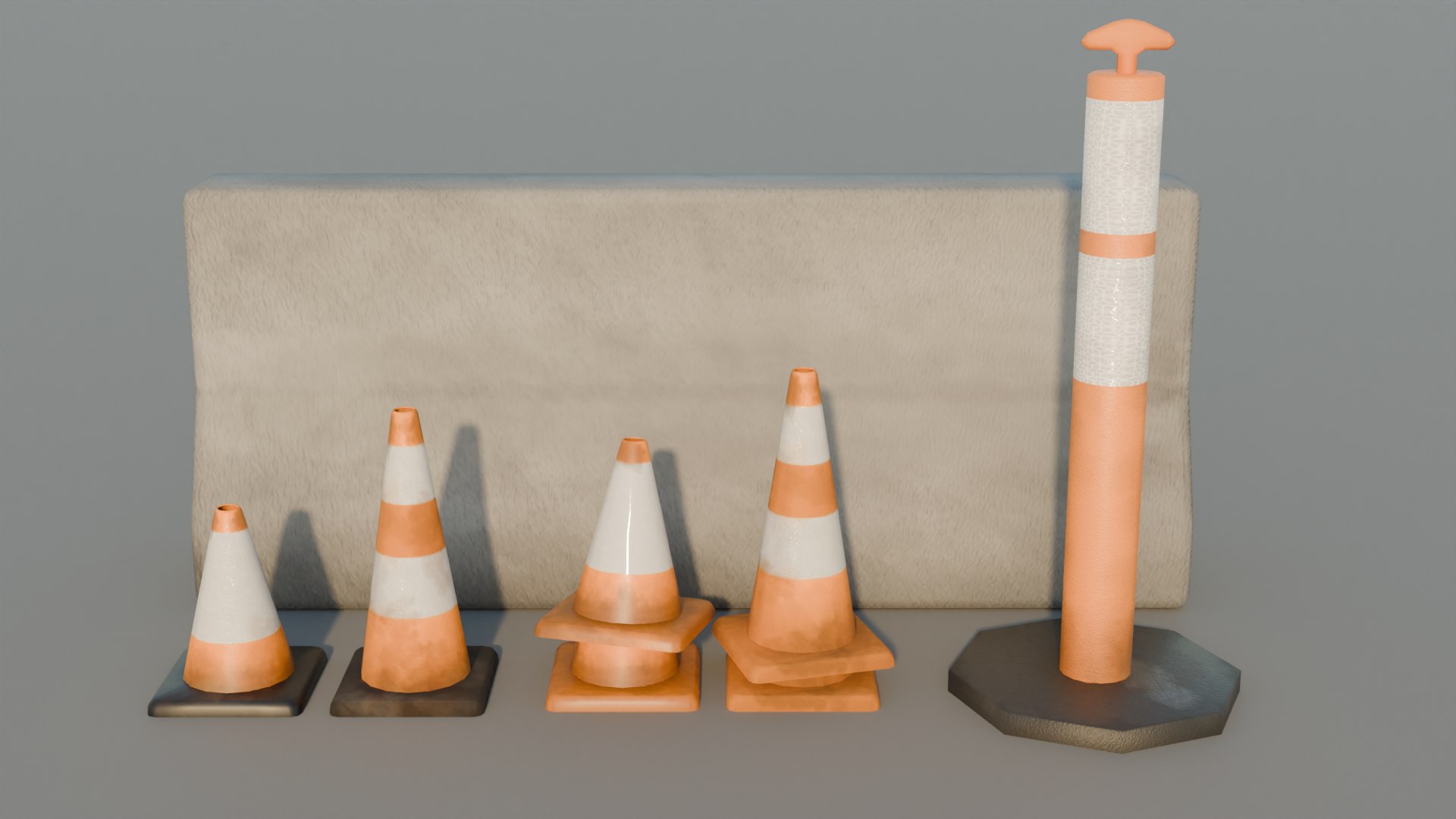 Traffic Props Pack With PBR Maps 3D Model - TurboSquid 2455910