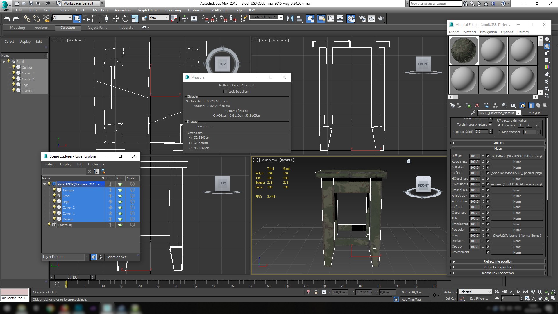 3D Stool Ussr Model - TurboSquid 1476808