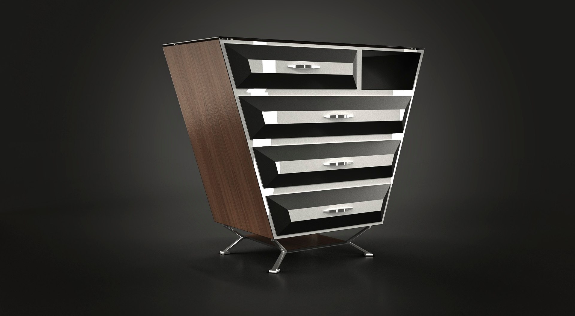 3d Model Dresser Strict Glass