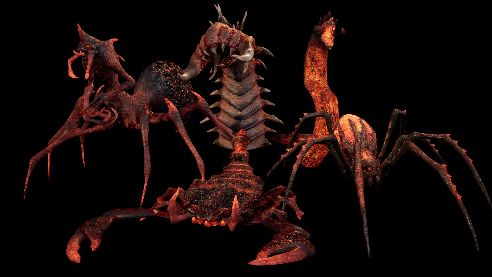Pack Of Hell Monsters 3D - TurboSquid 2441895