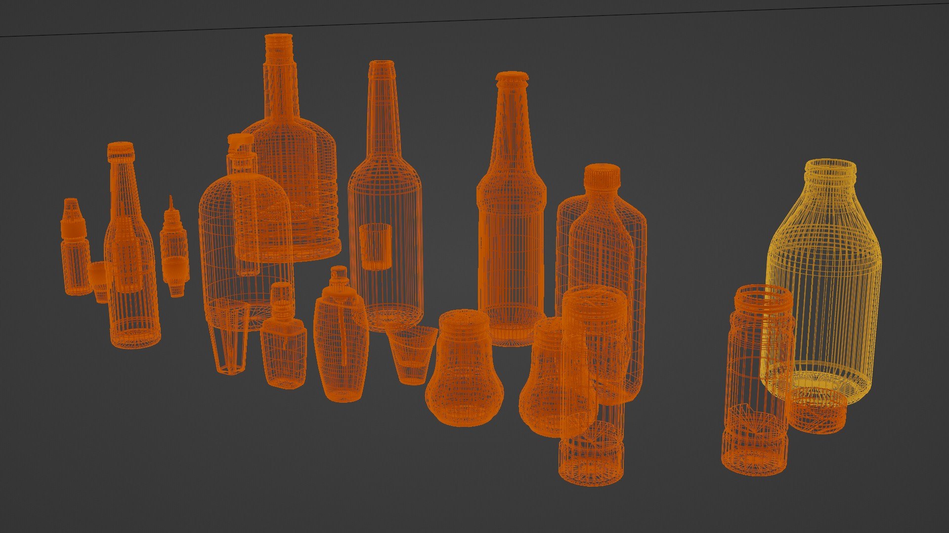 3D Model Bottle Collection - TurboSquid 2030417