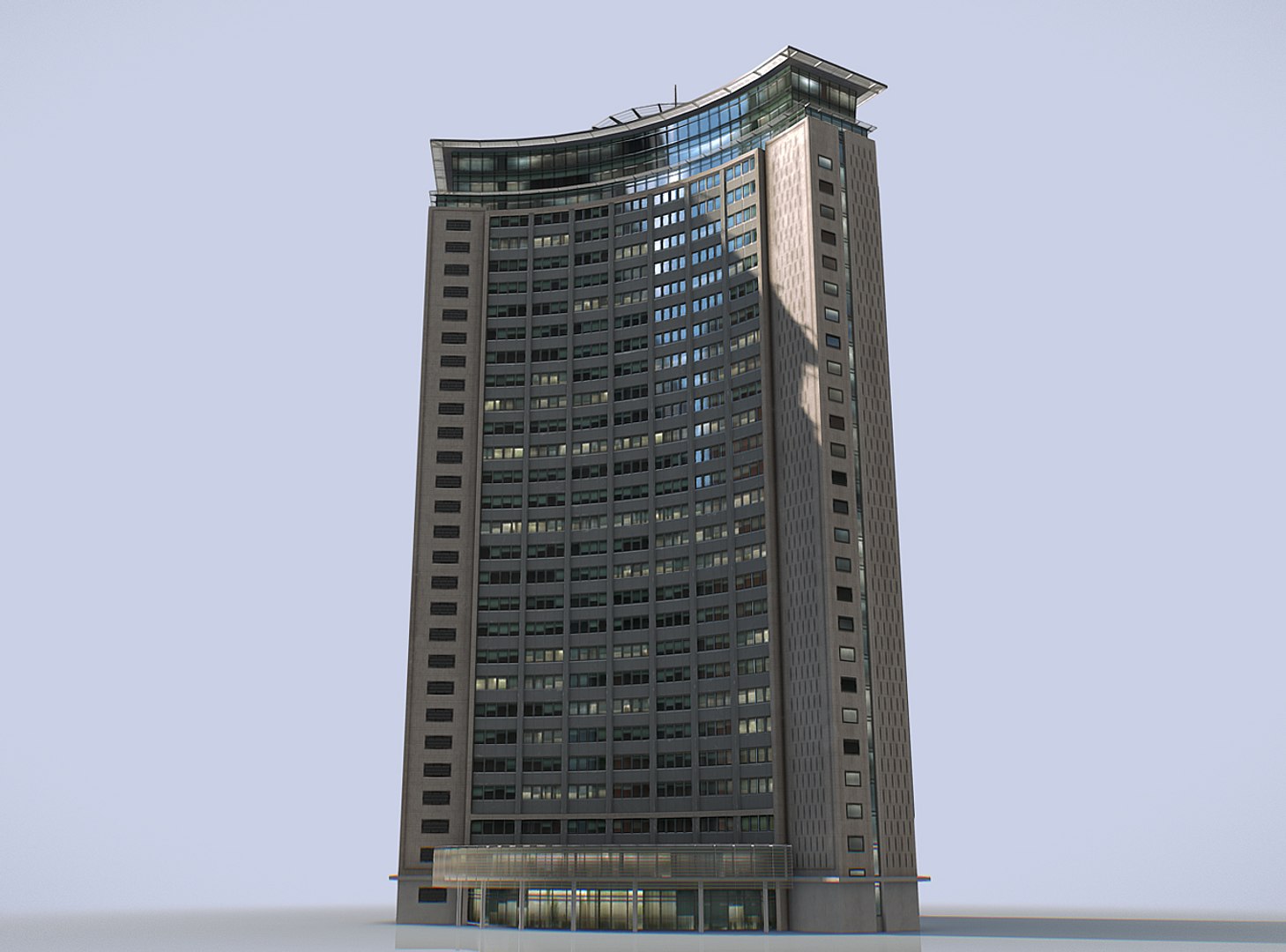 low-poly empress state building 3d model