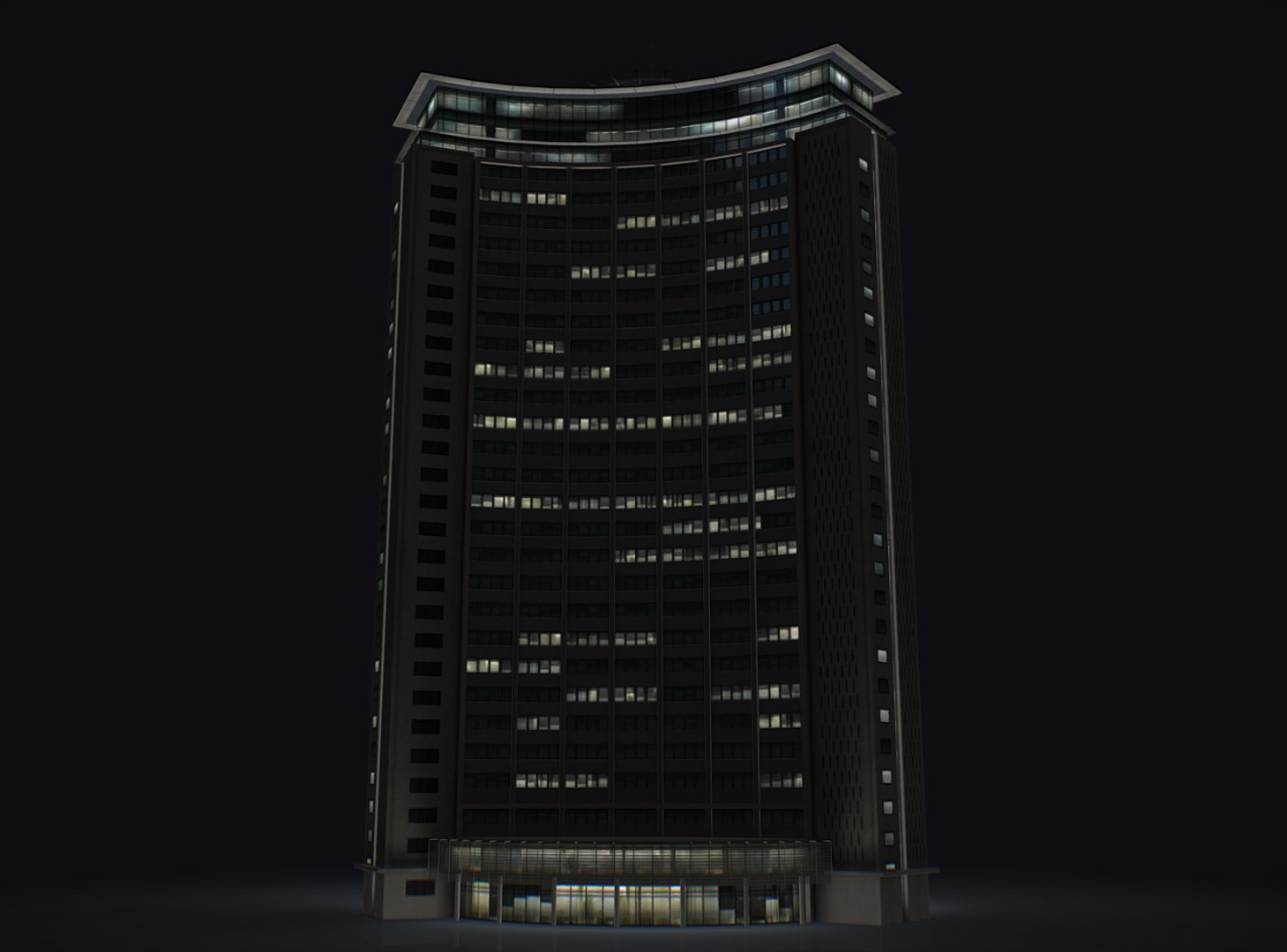 low-poly empress state building 3d model