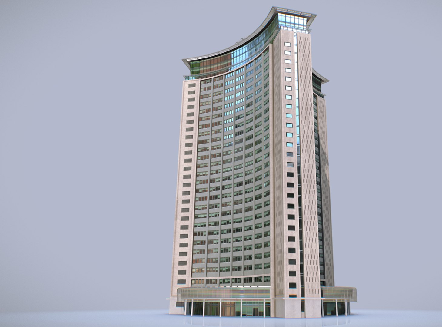 low-poly empress state building 3d model