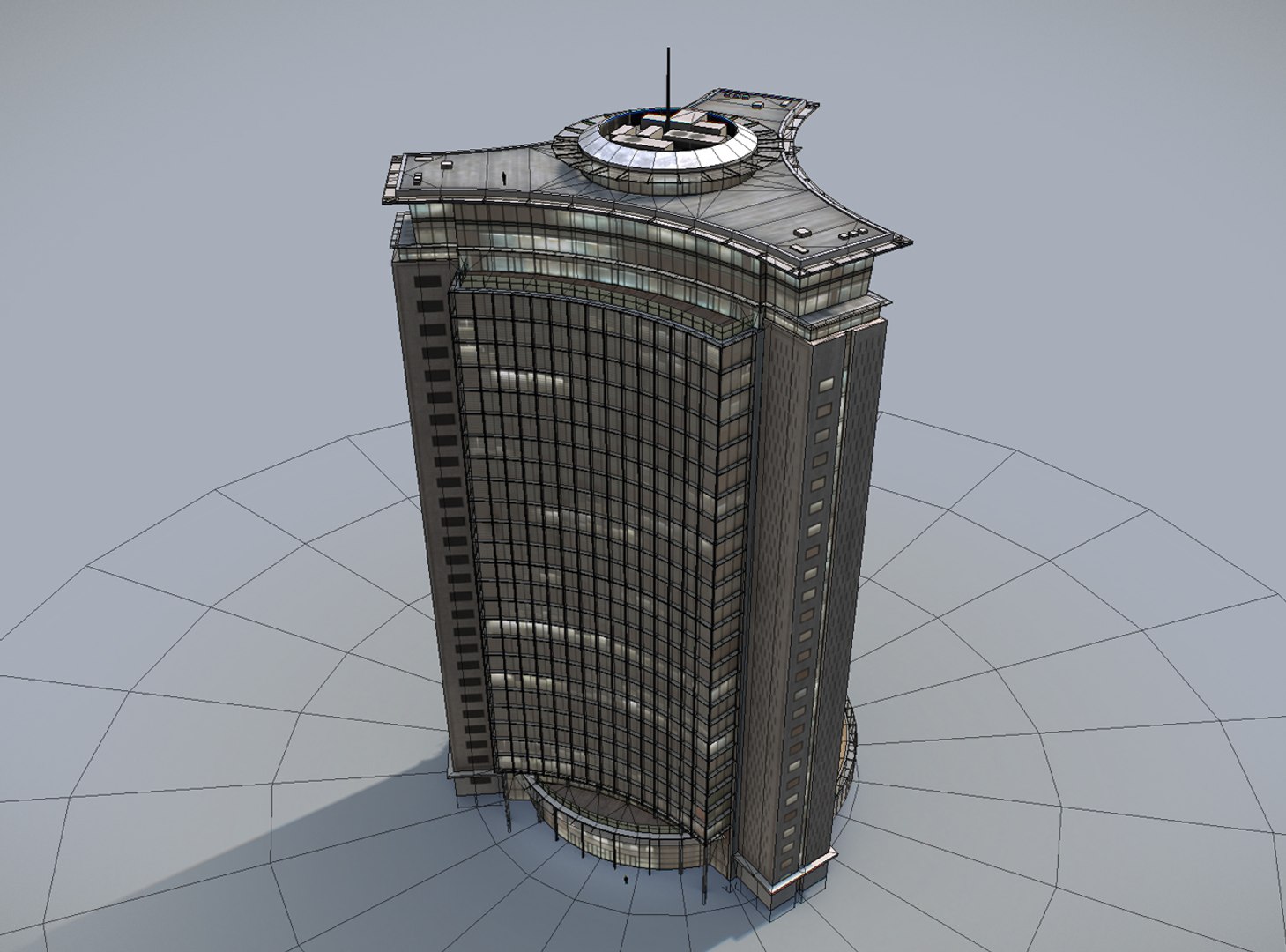 low-poly empress state building 3d model