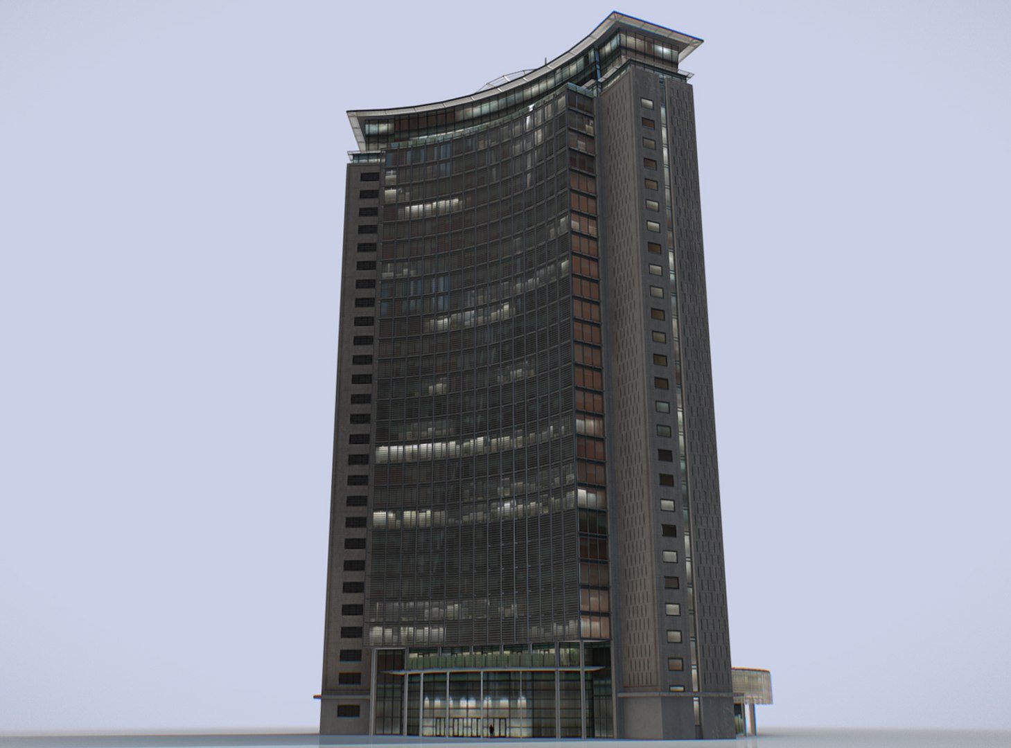 low-poly empress state building 3d model