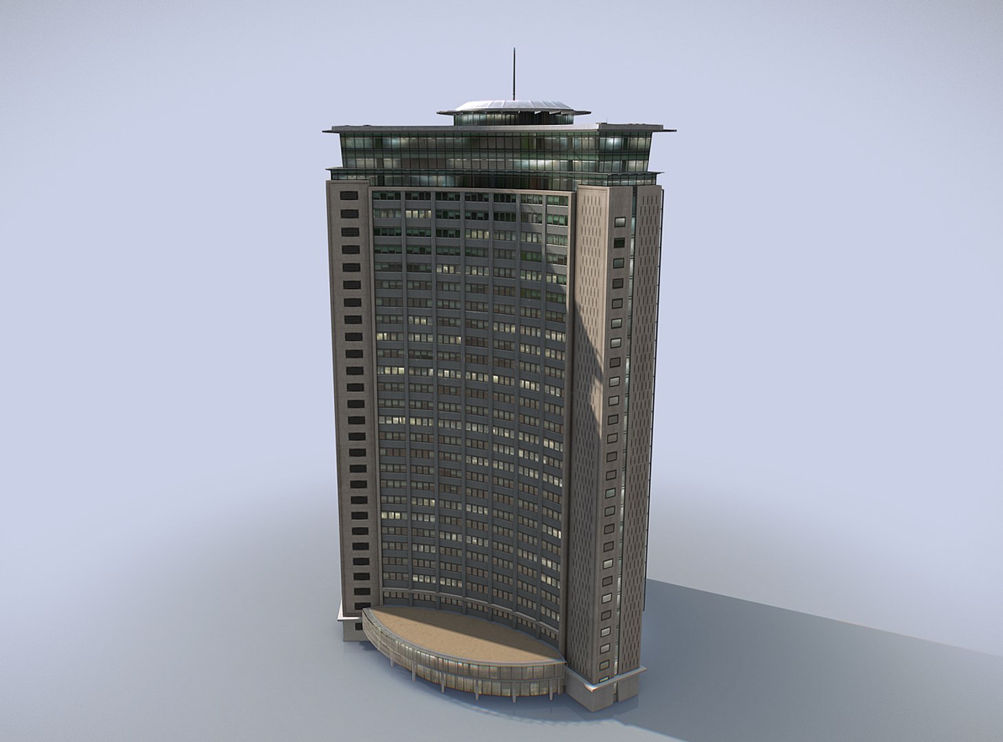 low-poly empress state building 3d model