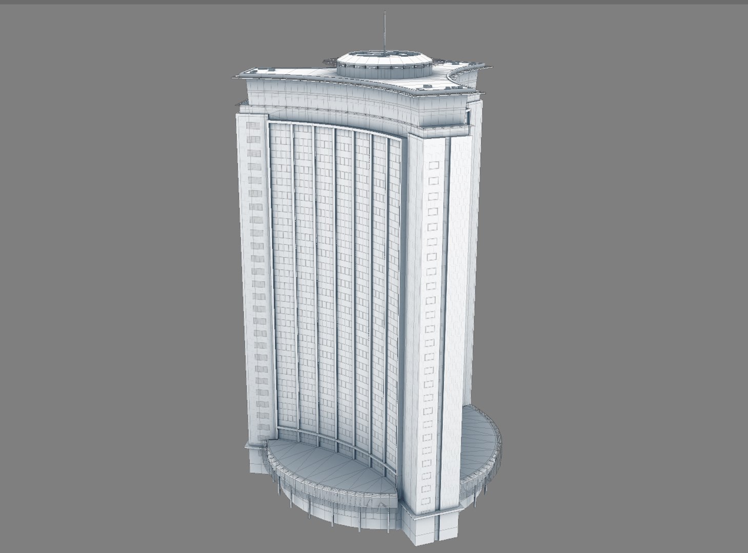 low-poly empress state building 3d model