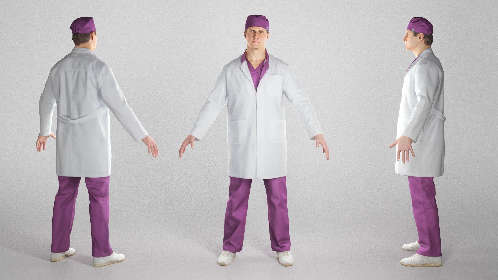 3D Male Medical Doctor In A-pose 355 Model - TurboSquid 1844865