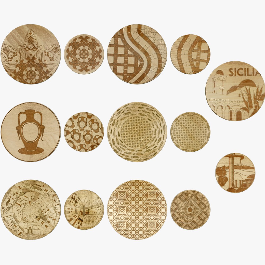 3D Ferrantelli Wooden Plates Set Model - TurboSquid 1963381