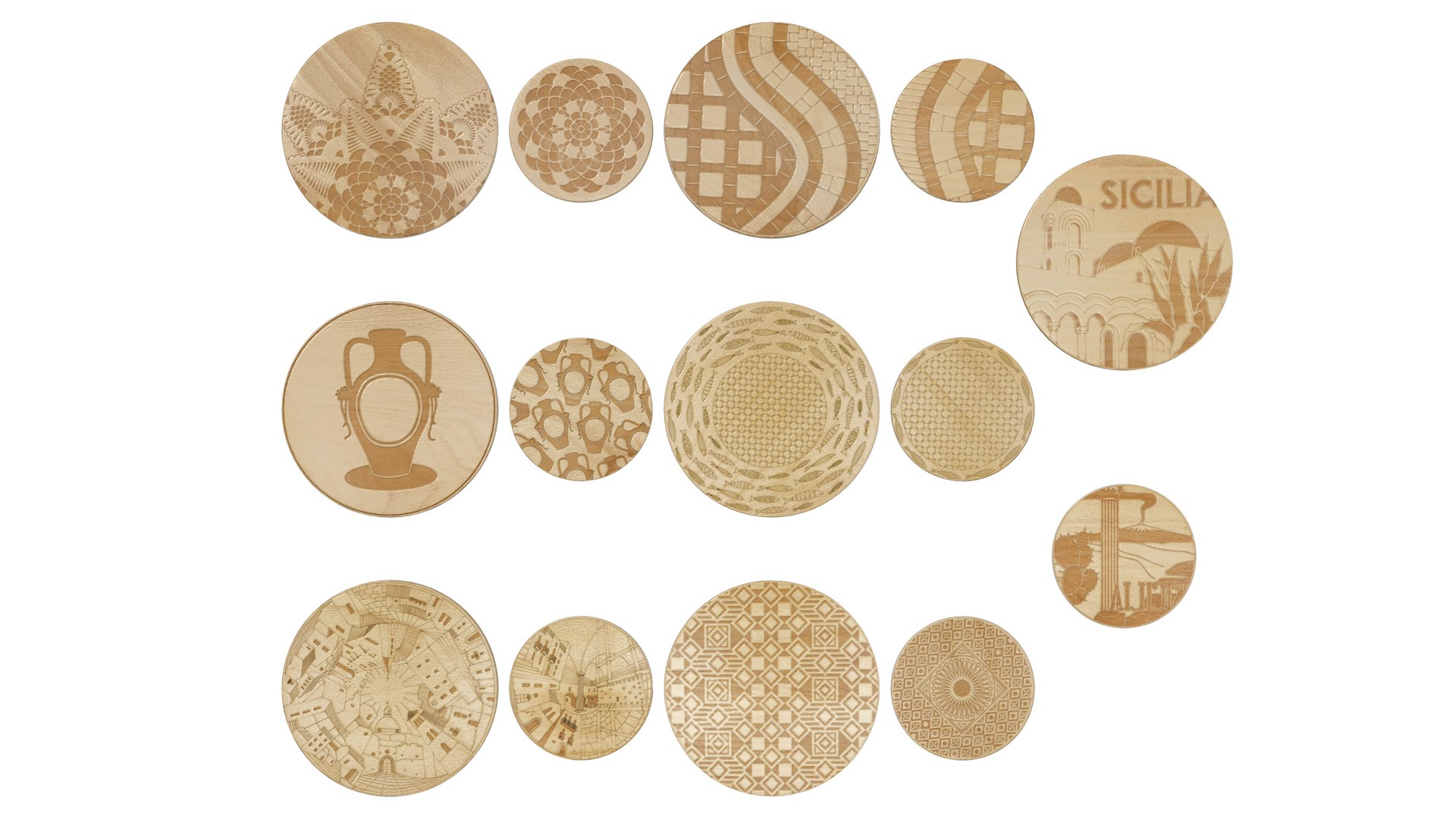 3D Ferrantelli Wooden Plates Set Model - TurboSquid 1963381