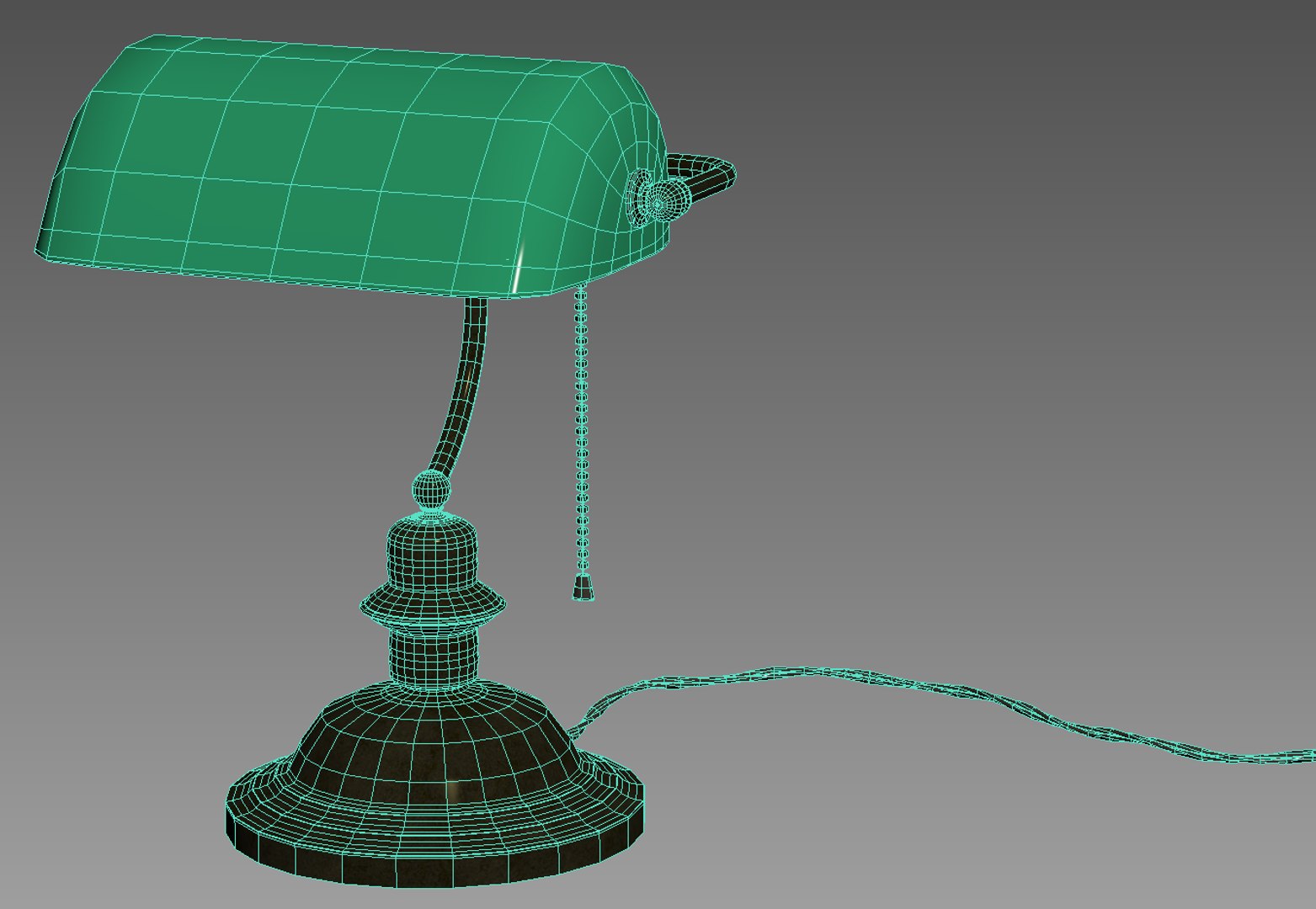 3d model classical green lamp