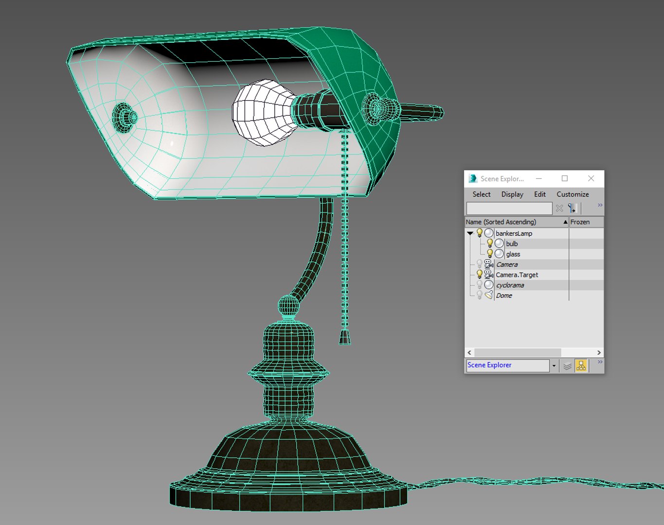 3d model classical green lamp