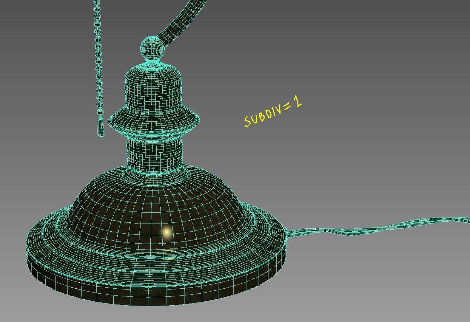 3d model classical green lamp