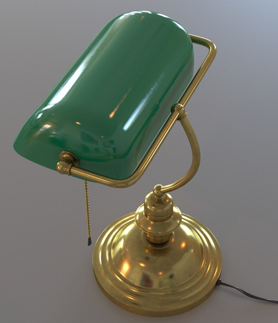 3d model classical green lamp
