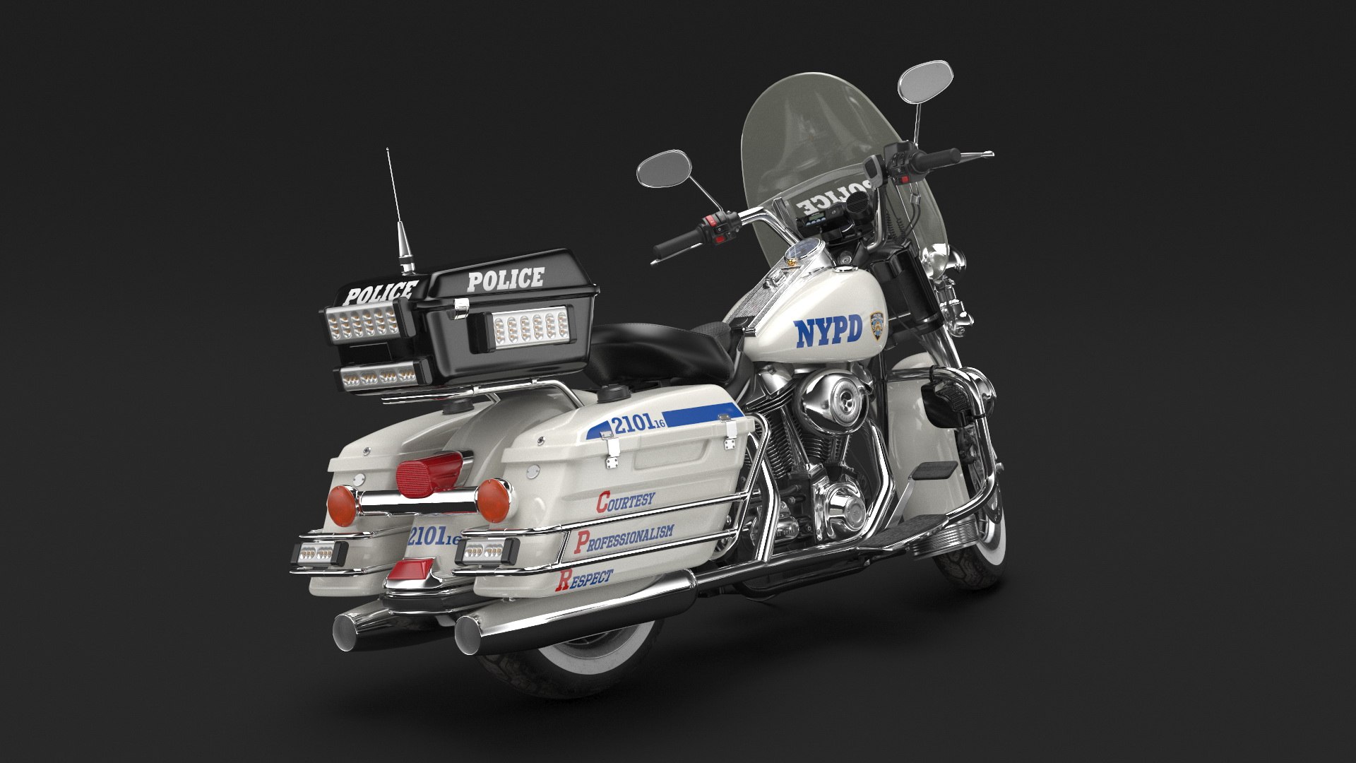 3D NYPD Motorcycle Is Parked - TurboSquid 2323082