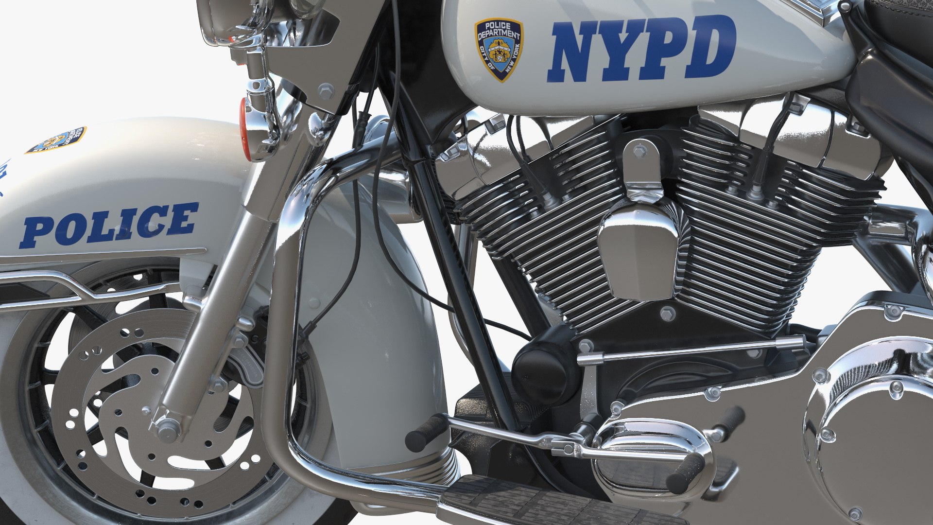 3D NYPD Motorcycle Is Parked - TurboSquid 2323082