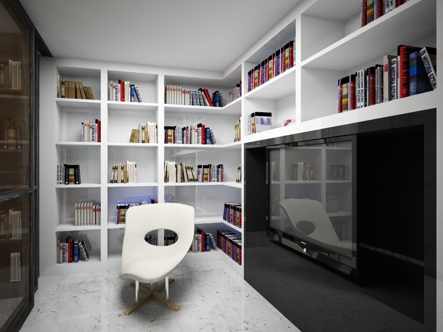 3d Model White Modern Living Room