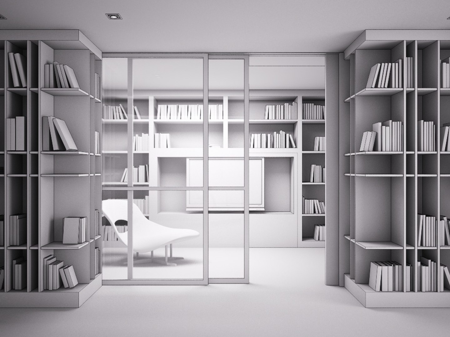 3d Model White Modern Living Room