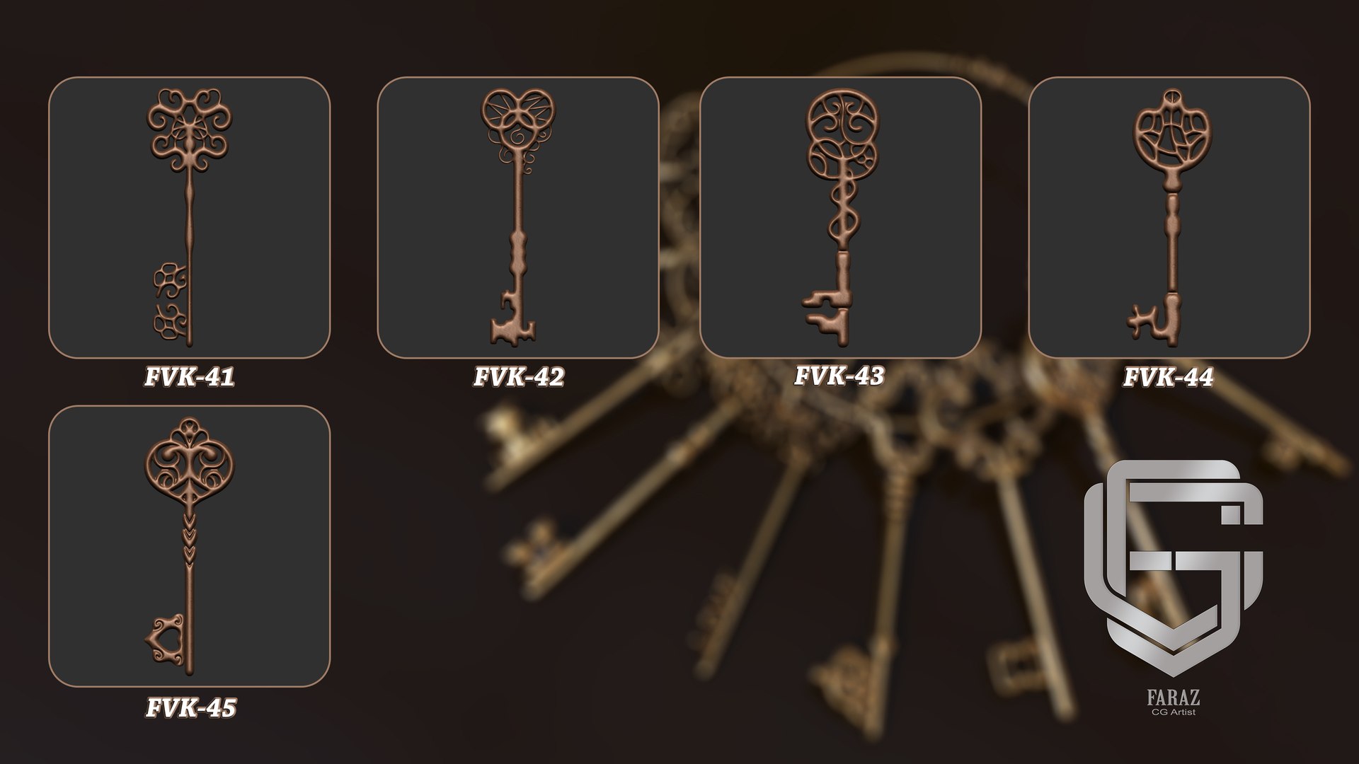 45 Vintage Key 3D Model Vol 2 Model - TurboSquid 2383658