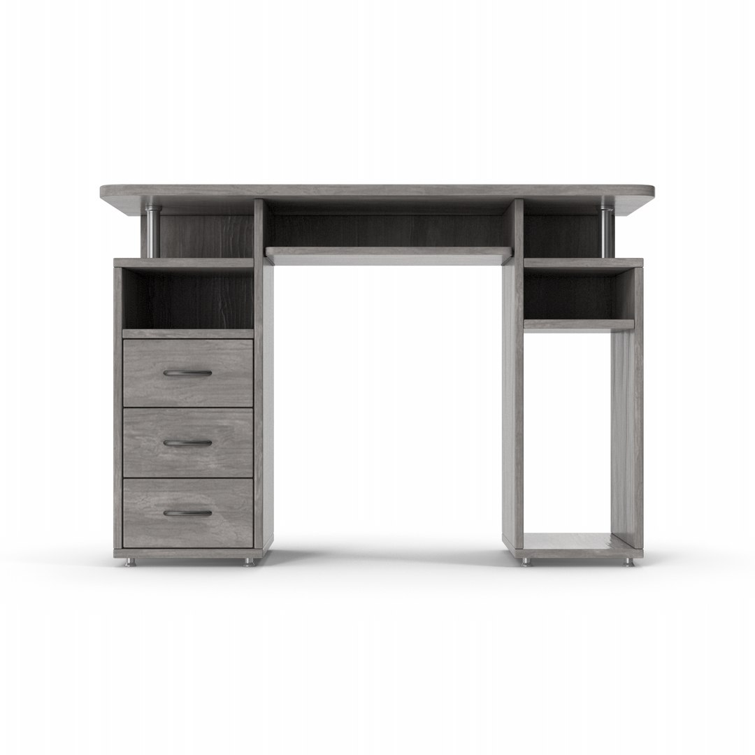 Gray Computer Desk 3D - TurboSquid 1858152