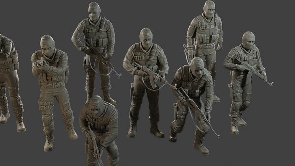 modelo 3d Unidad táctica de la policía checoeslovaca CPTU2 Pack1 ...