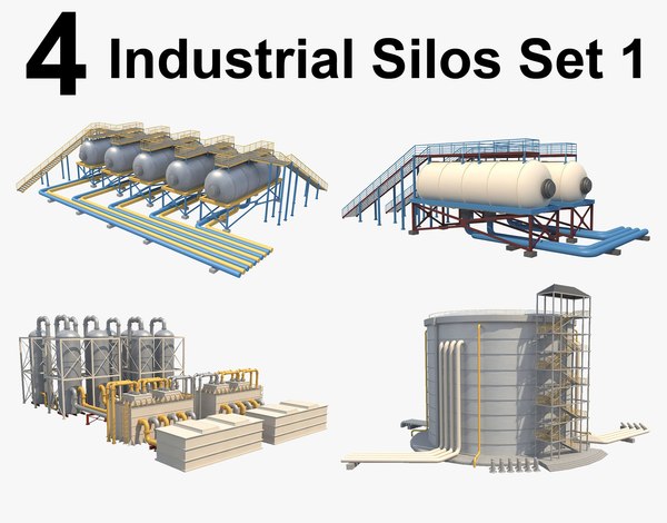 Industrial silo model - TurboSquid 1328686