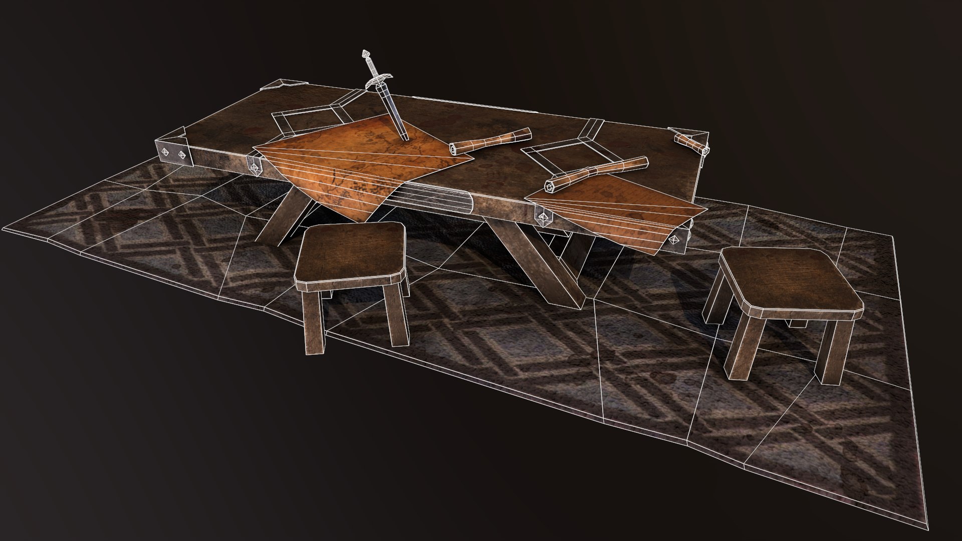 Medieval table games asset model - TurboSquid 1337787