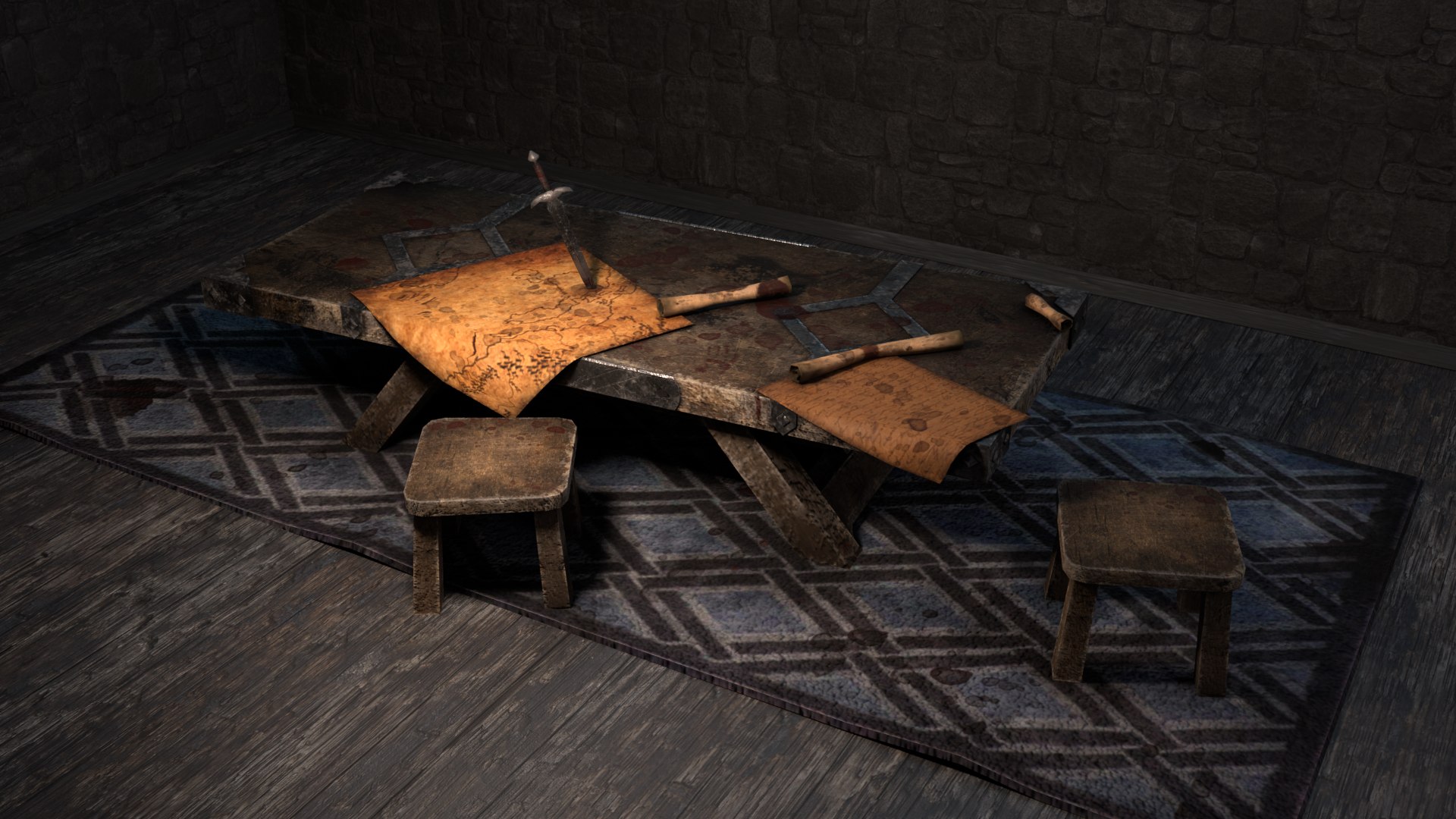 Medieval table games asset model - TurboSquid 1337787
