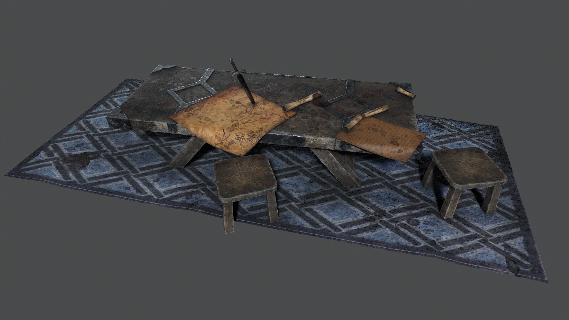 Medieval table games asset model - TurboSquid 1337787