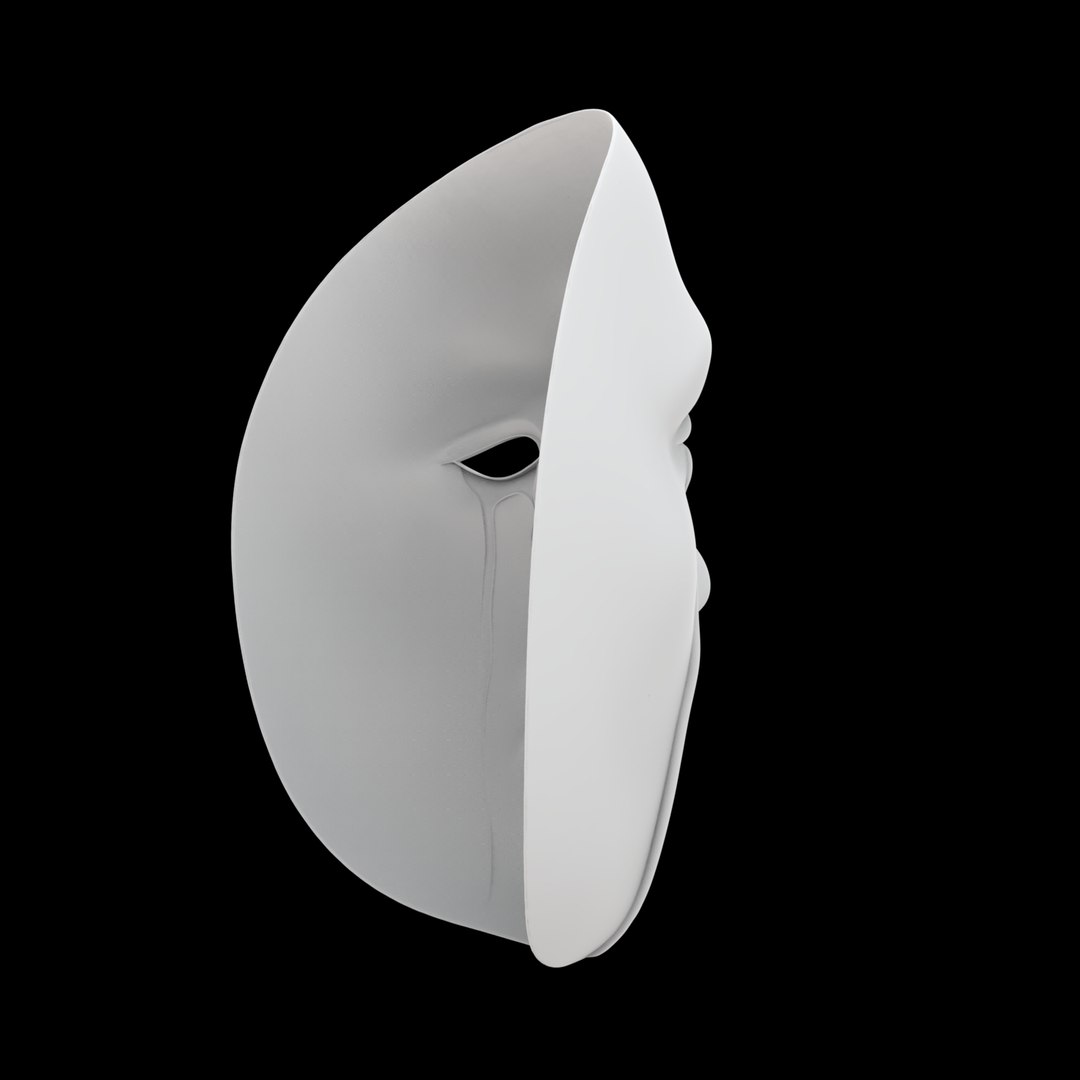 3D Crying Mask Template 3D Print Model Expression Of Sadness Tragedy ...