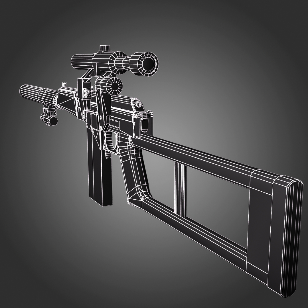 3dsmax vsk-94 sniper rifle