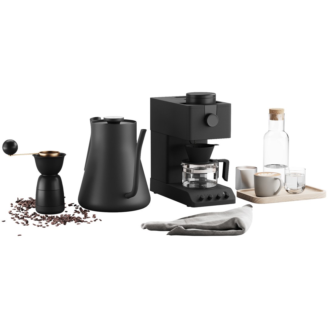 3D Model 473 Coffee Equipment Set 02 Fully Automatic Coffee Maker Stagg ...