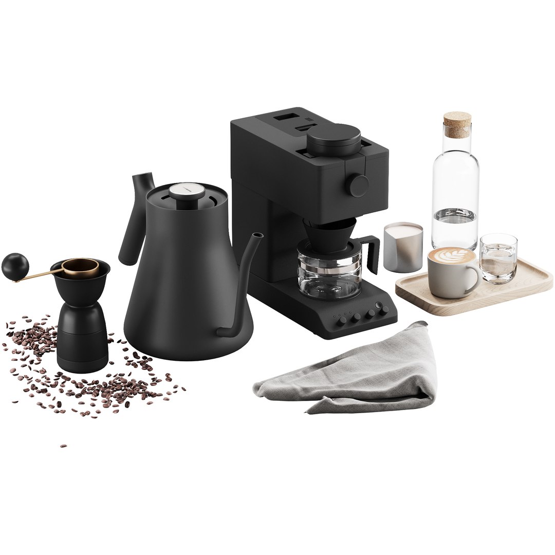 3D Model 473 Coffee Equipment Set 02 Fully Automatic Coffee Maker Stagg ...