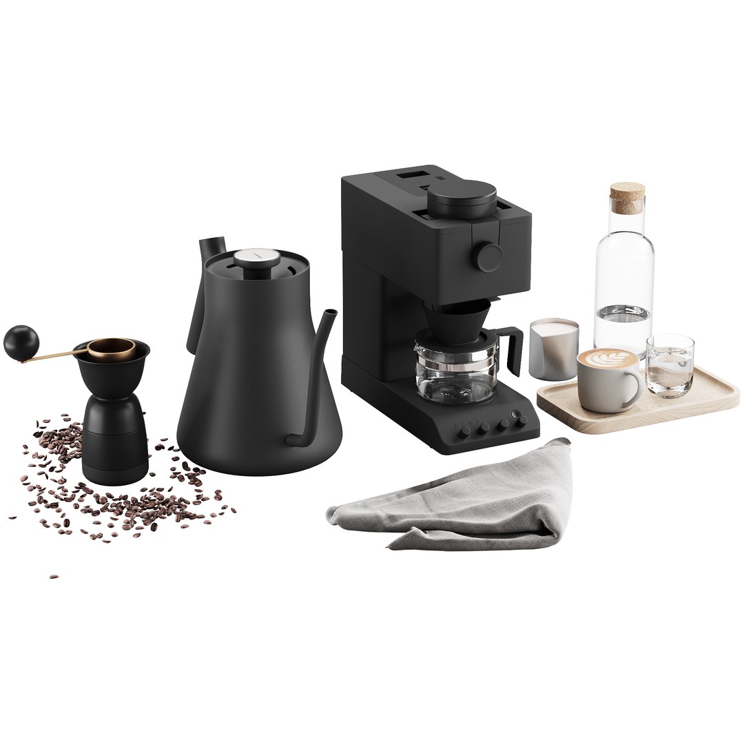 3D Model 473 Coffee Equipment Set 02 Fully Automatic Coffee Maker Stagg ...