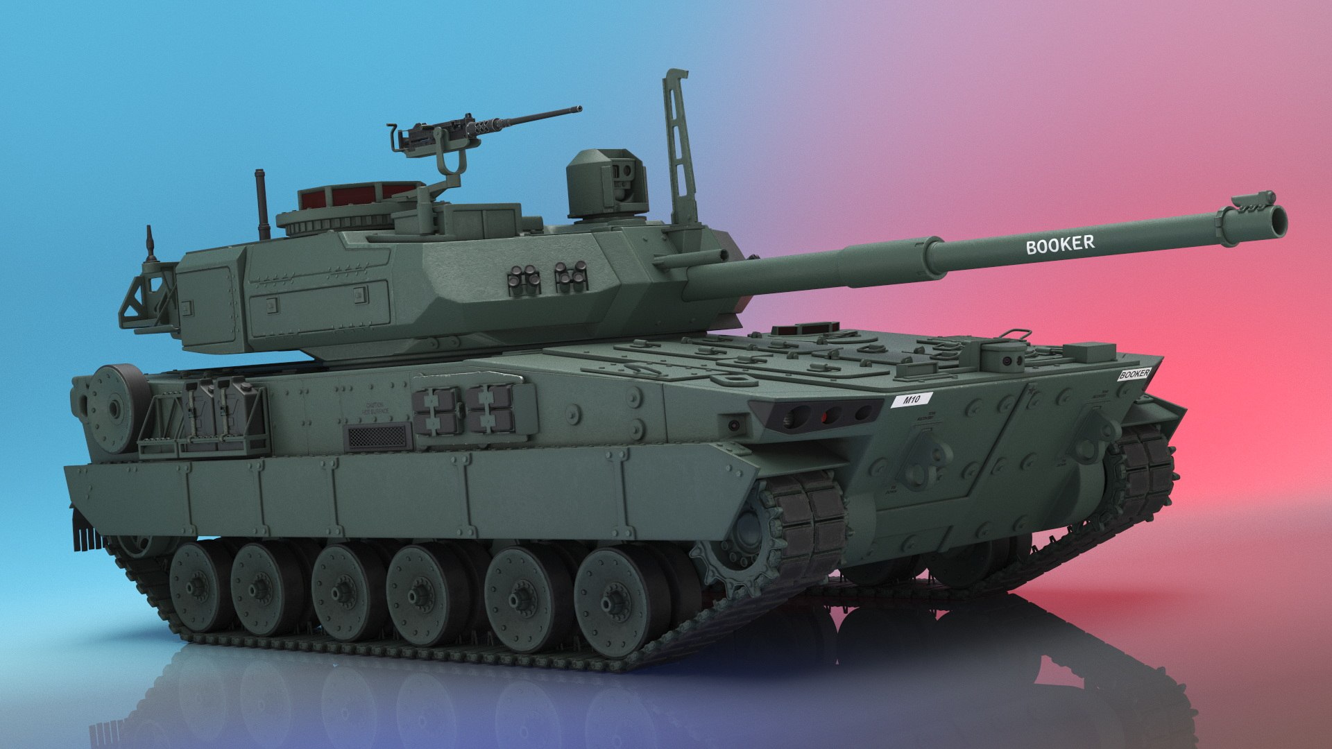 3D American M10 Booker Light Tank With 105mm Cannon Rigged Model ...