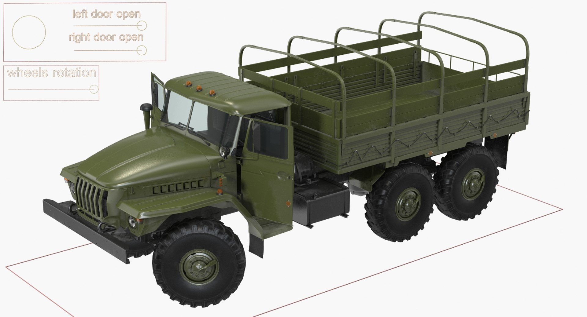 Ural 4320 truck 6x6 3D - TurboSquid 1193988
