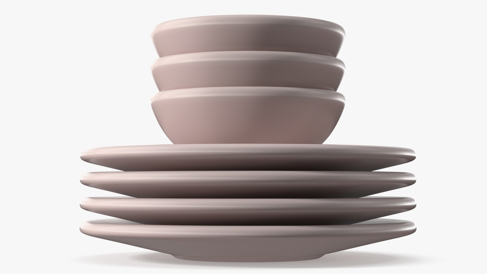 Cartoon Tableware Set Stack 3D Model - TurboSquid 2434031