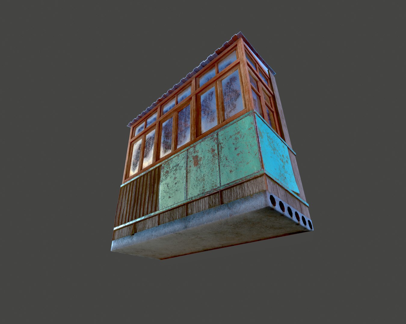 3D Wooden Covered Balcony Game Ready Model - TurboSquid 2169771