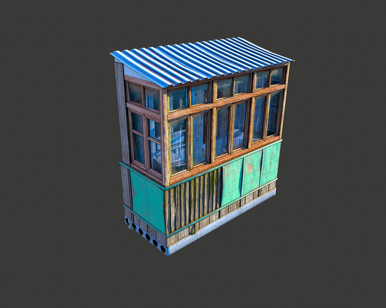 3D Wooden covered balcony Game ready model - TurboSquid 2169771