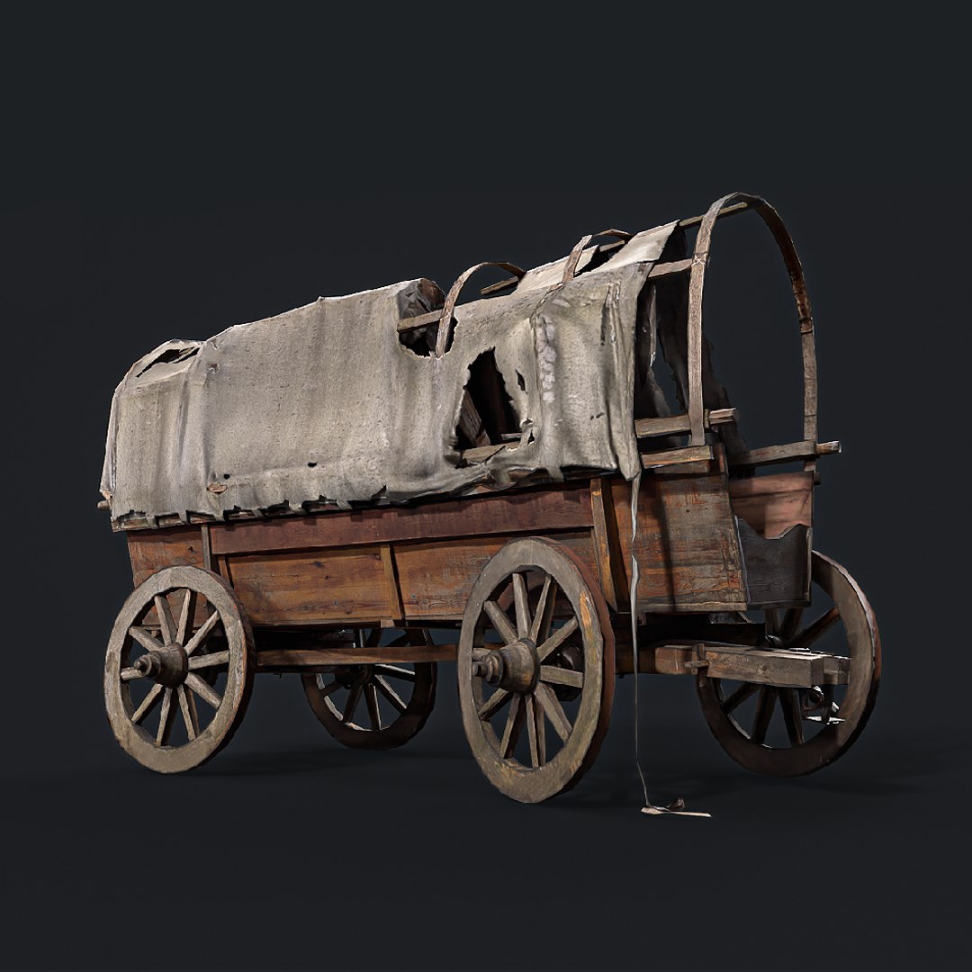 3D Covered Wagon Game Ready Kitbash Textured Model - TurboSquid 2115308