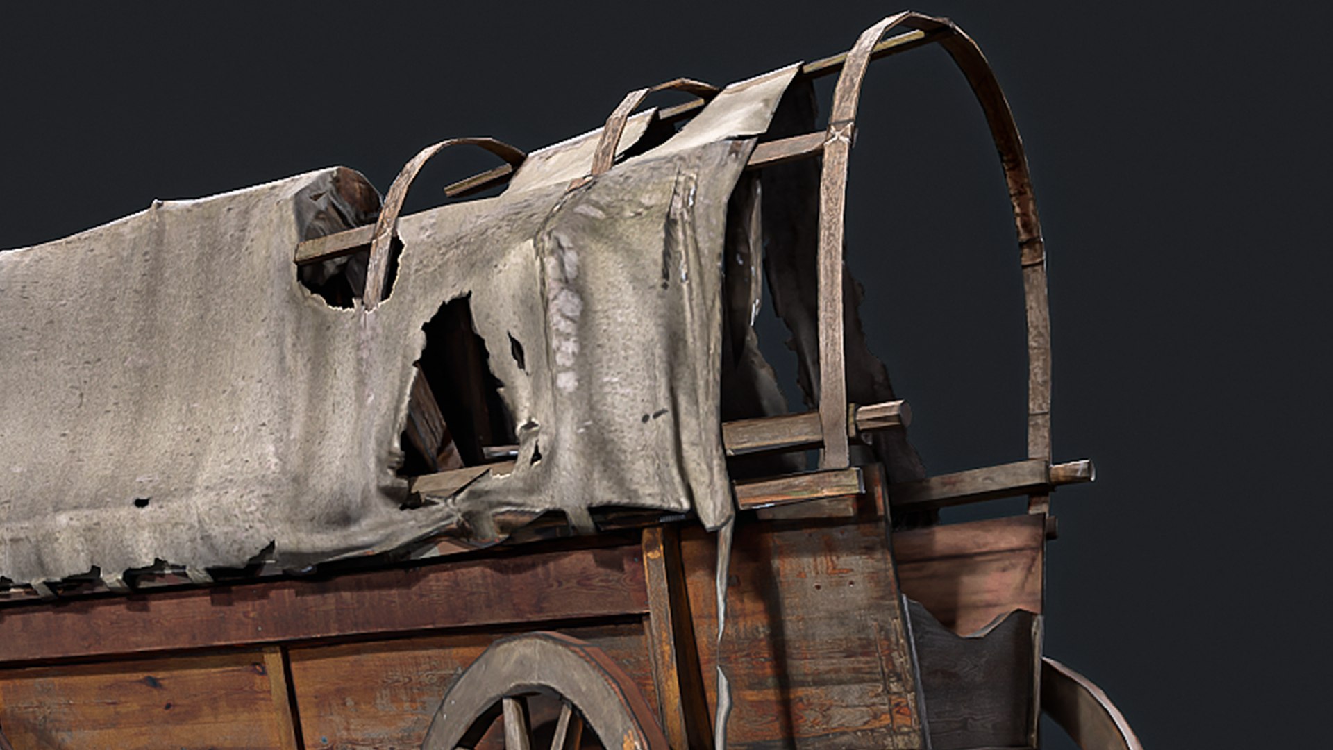 3D Covered Wagon Game Ready Kitbash Textured Model - TurboSquid 2115308