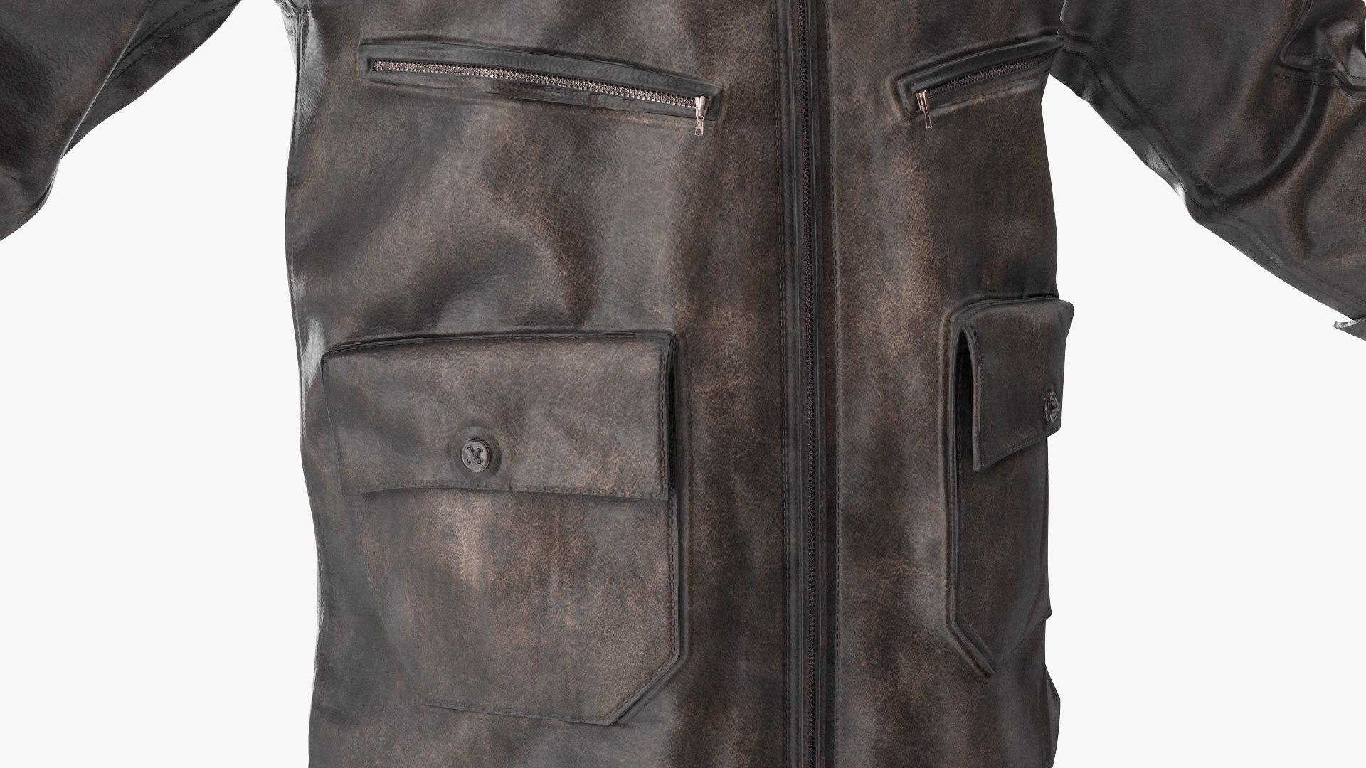 Pilot Leather Jacket With Gloves 3D Model - TurboSquid 2239707