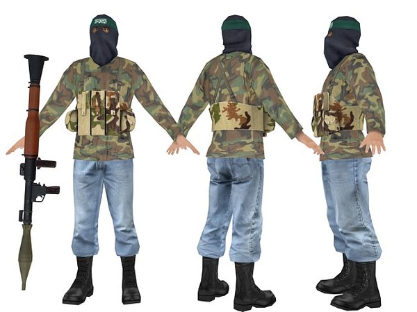 terrorist character 3d model