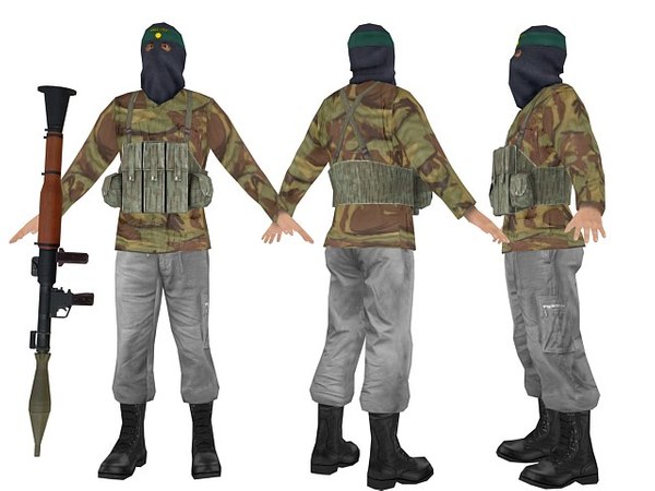 terrorist character 3d model