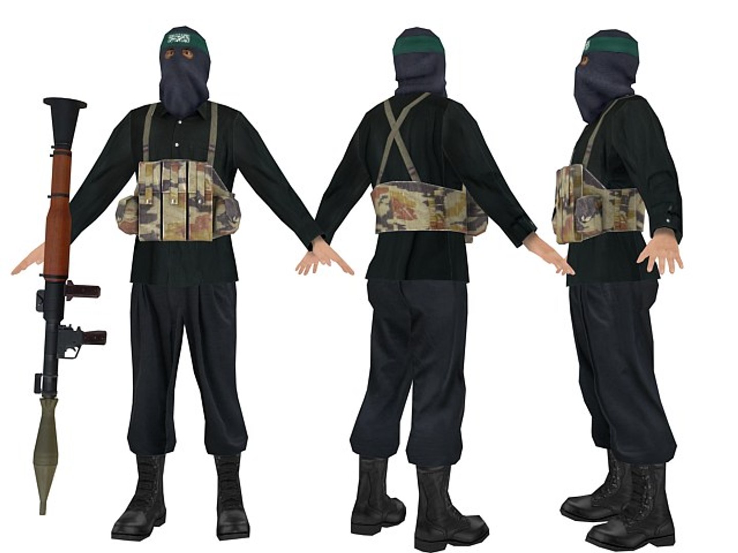 Terrorist Character 3d Model