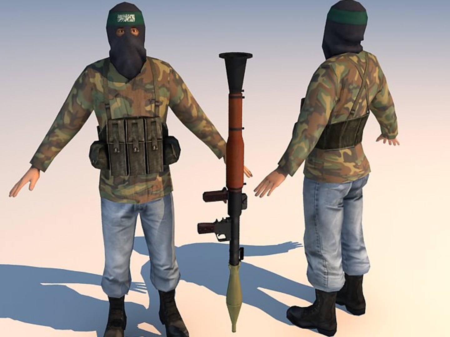 Terrorist Character 3d Model
