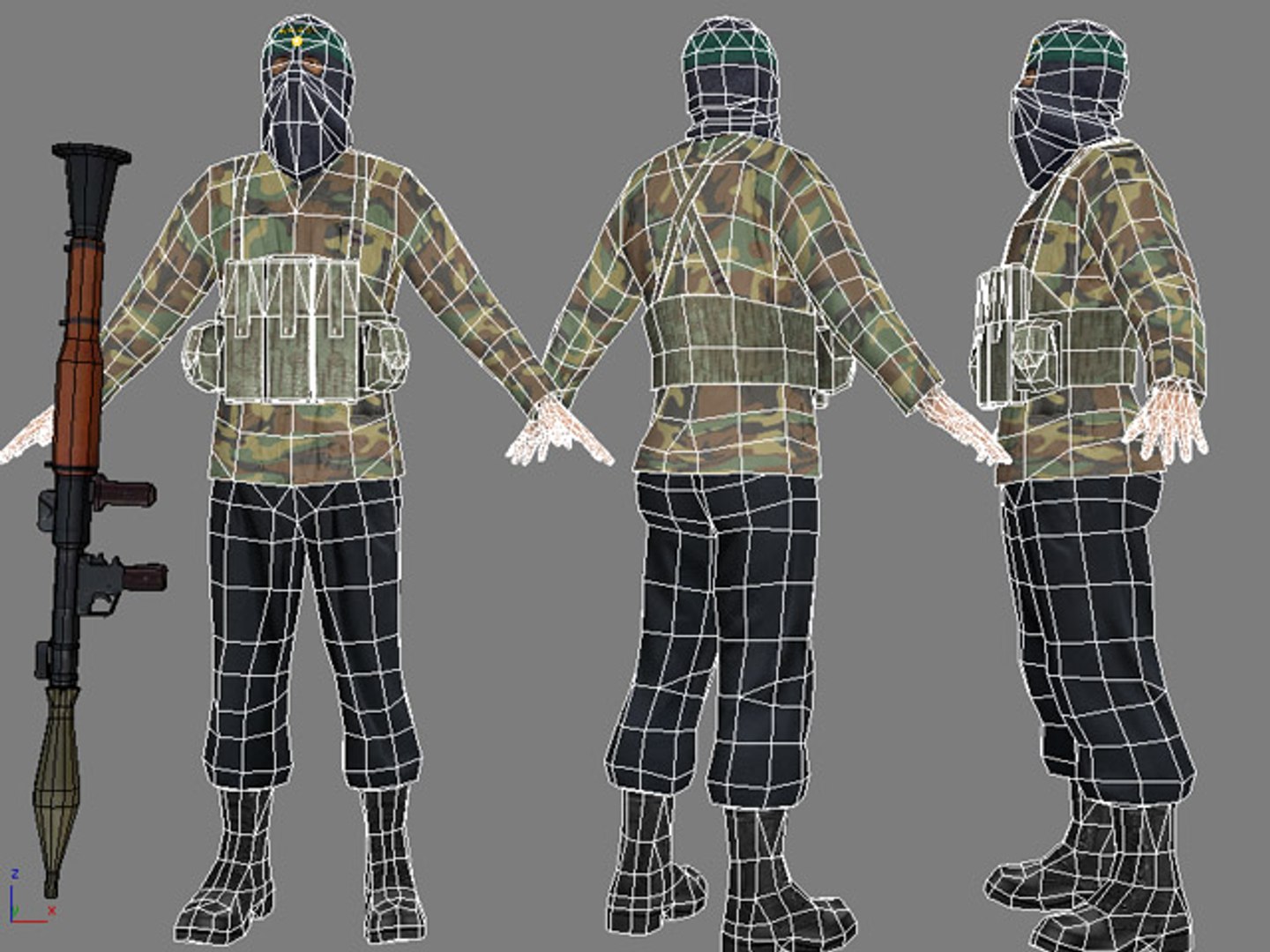 Terrorist Character 3d Model
