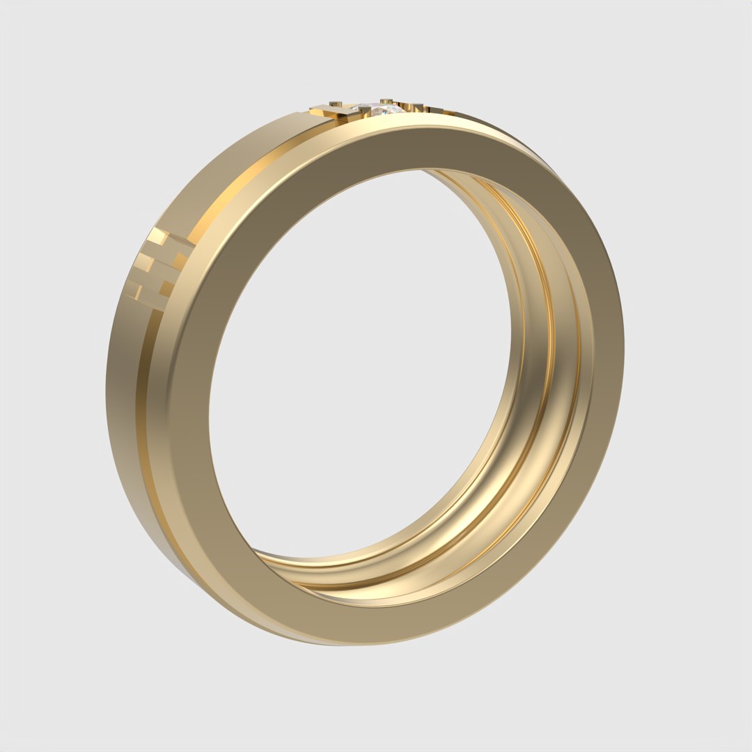 3D Contemporary Channel Set Ring JDBCo Model - TurboSquid 2349545
